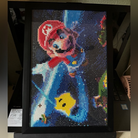 Art | Completed Framed Super Mario Diamond Art Painting | Poshmark